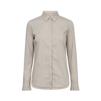 Mos Mosh MOS Mosh - Mmmattie Flip Stripe Shirt - Femme - Blouses et Chemises - Beige - Taille: 40 FR