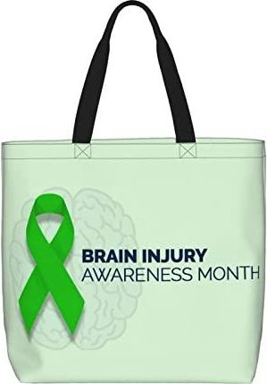 Generic Sac De Courses Mois De Sensibilisation Aux Traumatismes Cr&acirc;niens Sac Tissu De Grande Capacit&eacute; Avec Poign&eacute;es Sacs &Agrave; Main, Pour Tous Les Jours, Filles, 