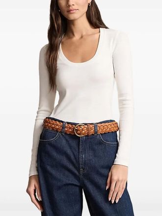 Polo Ralph Lauren haut &agrave; encolure arrondie - Blanc
