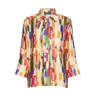 Elena Miro Viskose Twill Bluse - - Blouses & Shirts - Damen - Mehrfarbig - M