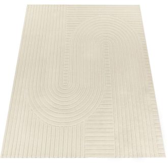 Paco Home Paco Home Teppich Wohnzimmer Kurzflor Skandinavisches Boho Muster Bogen Motiv Beige Creme 240x340 cm