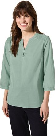 Cecil Solid Light Cotton Blouse Matcha Green L