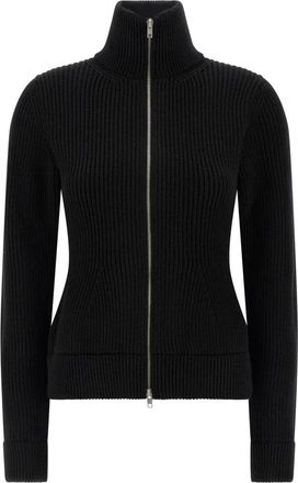 Maison Margiela Woll-Cardigan mit Rei&szlig;verschluss - - Knitwear - Damen - Schwarzk - XS