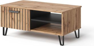 Vicco Couchtisch Amber, Eiche Wotan, 90 x 50 cm