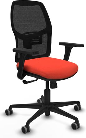 Piqueras y Crespo Alfera 8-Stunden-Schreibtischstuhl mit 3D-Armen, h&ouml;henverstellbare Lendenwirbelst&uuml;tze, ausgestattet mit Sincro 4 Positionen und Schneideschaum, Schwar