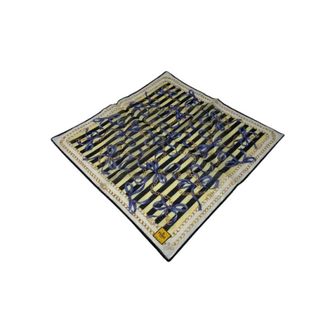 Fendi Pre-owned Foulard en Soie et Coton &agrave; Rayures - Femme - Pre-owned - Jaune - Taille: ONE Size
