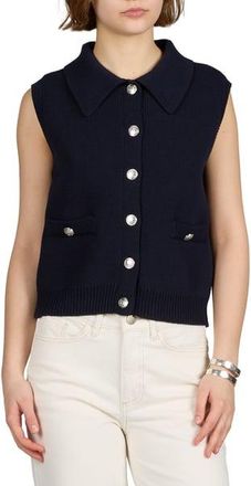 Vila Gilet court sans manches en coton m&eacute;lang&eacute;