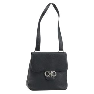 Ferragamo Sac bandouli&egrave;re en cuir Pre-owned - Femme - Pre-owned - Noir - Taille: ONE Size