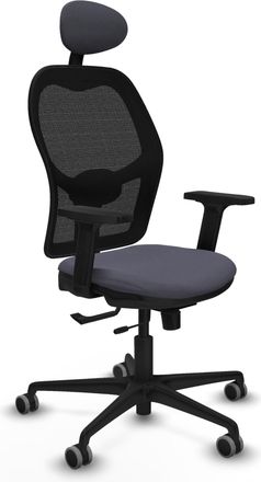 Piqueras y Crespo Gepolsterter B&uuml;rostuhl mit 2D-Armen, h&ouml;henverstellbarer Lendenwirbelst&uuml;tze und festem Kopfteil, ausgestattet mit Syncro/Traslack und injiziertem Schau