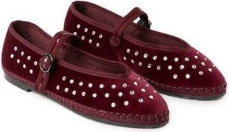 Flabelus Flabelled - Ballette mit gemischten Strasssteinen mit gemischten Baumwoll - rot