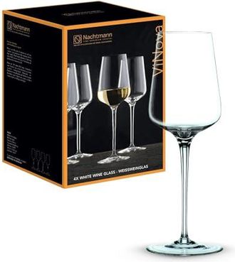Nachtmann 4-teiliges Weißweingläser Set, 380 ml, ViNova, 98074, Weingläser aus Kristallglas, Weißwein Gläser spülmaschinenfest