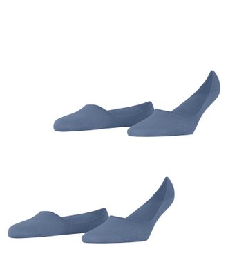 Burlington Damen F&uuml;&szlig;linge Everyday Multipack W In Baumwolle unsichtbar einfarbig 2 Paar, Blau Sky Blue 6876, 37-38