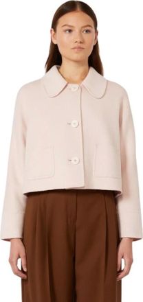 Max Mara Femme, Vestes, Rose, Taille: 36 FR Manteau en laine/cachemire & soie