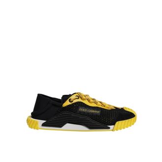 Dolce & Gabbana Schwarze Gelbe Slip-On Sneakers - - Shoes - Herren - Mehrfarbig - 41 EU