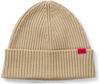 HUGO BOSS Hommes Xola Bonnet en Laine Vierge avec Logo Rouge