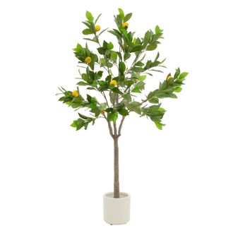 ML Design ML-Design K&uuml;nstlicher Zitronenbaum 160 cm, Kunstpflanze gro&szlig; wie echt f&uuml;r Drinnen & Drau&szlig;en, Deko Kunstbaum mit Zitrone Fr&uuml;chten, Pflegeleichte K&uuml;nstl