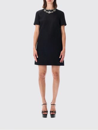 Valentino Garavani Mini-robe trap&egrave;ze en laine et soie avec col bijou