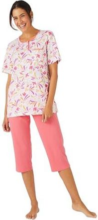 Damart Pyjacourt Maille Jersey Graphique Pur Coton peign&eacute; Femme Rouge Imprim&eacute; Taille 42-44 (M)