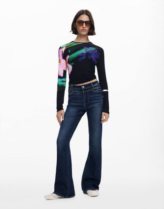 Desigual Schlagjeans in verwaschenem Blau