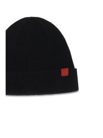 Kiton Mens Wool Beanie Hat Black Merino
