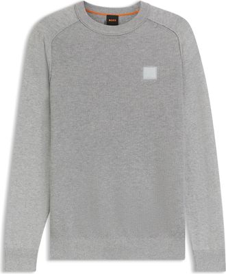 BOSS Herren Kesom IN Pullover aus Baumwolle und Kaschmir mit verschiedenen Strukturen Hellgrau XXXL