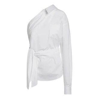 Moschino Stilvolle Baumwollmischungs-Hemden - - Blouses & Shirts - Damen - Wei&szlig; - M