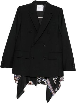 sacai Femme, Vestes, Noir, Taille: 38 FR Blazers