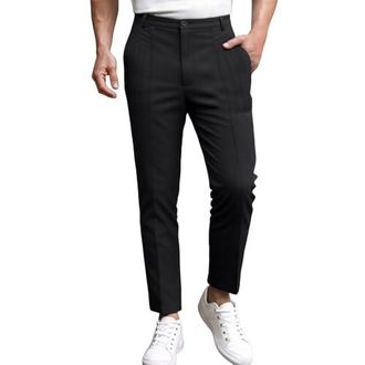 Generic Pantalon de jogging pour homme - Coupe ajust&eacute;e - Taille &eacute;lastique - Confortable - Pour le quotidien - Pour les tenues de printemps et d&eacute;t&eacute;, Noir, 3XL