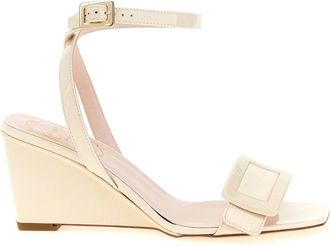 Roger Vivier Femme, Chaussures, Blanc, Taille: 38 1/2 EU Sandales compens&eacute;es Belle Vivier