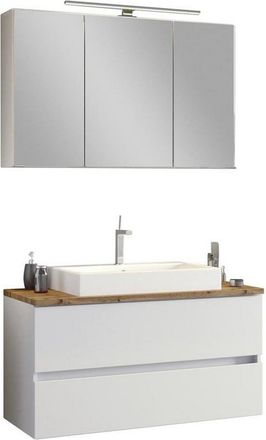 Held Badezimmer Held M&ouml;bel Pienza, Wei&szlig;, Eiche, Holzwerkstoff, 2 Schubladen, 100 cm, Made in Germany, h&auml;ngend, Badezimmer, Badm&ouml;belsets & Badm&ouml;belserien, B