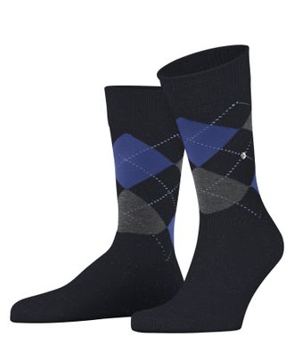 Burlington Herren Socken Dundee M So Wolle gemustert 1 Paar, Blau Marine 6120, 40-46
