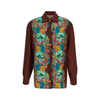 Roberto Cavalli Femme, Blouses et Chemises, Multicolore, Taille: 46 FR Chemise en soie &agrave; imprim&eacute; Hawa&iuml;