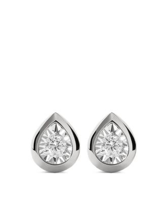 Monica Vinader puces doreilles Pear Diamond - Argent