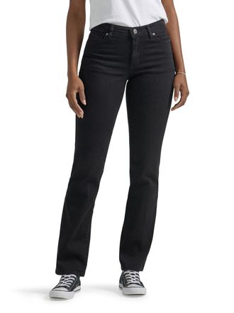 Lee Damen Petite Geradem Bein, Lockere Passform Jeans, Black Onyx, 42 Zierlich