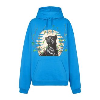 Balmain Homme, Sweatshirts et sweats &agrave; capuche, Bleu, Taille: M Disney x : The Lion King - Sweat &agrave; capuche imprim&eacute; Cassius Khumalo