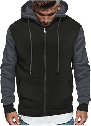 Generic Sweat a Capuche Homme Hooded Sweatshirt Sweatshirt Homme &agrave; Capuche, Demi-Bouton, Design Tricot&eacute; pour Une Mode Automnale