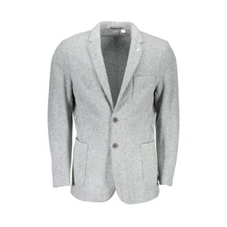GANT Klassische Graue Polyesterjacke mit Taschen - - Jackets - Herren - Grau - M
