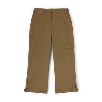 Motivi Femme, Pantalons, Brun, Taille: 42 FR Pantalon cargo en gabardine de coton