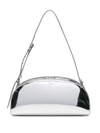 A.P.C. Demi-Lune Schultertasche mit Reißverschluss - Silber