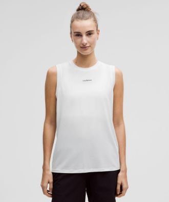 lululemon Muscle-Trainingstanktop aus Jersey Logo für Frauen - Größe 12 in Primer