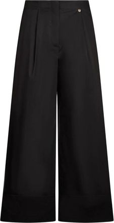 Liu Jo Femme, Pantalons, Noir, Taille: 42 FR Flared Poplin Pantalons