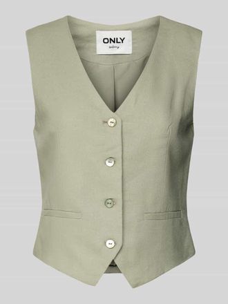 Only Regular Fit Weste aus Viskose-Leinen-Mix Modell CARO