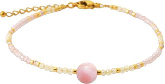 Brillaxis Bracelet acier et perles de rhodonite