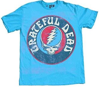 Grateful Dead Steal Your Face Skull Logo T-shirt pour adulte Bleu - Bleu - X-Large
