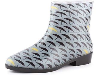 Ladeheid Bottines Bottes de Pluie Chaussure Femme LAZT201802 (Gris/Parapluies, 40 EU)