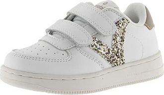 Victoria Basket Basse Tiempo Effet Cuir & Pi&egrave;ces en Contraste & Scratch 1124106 pour Filles Platino 33