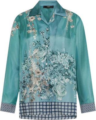 Seventy Femme, Blouses et Chemises, Vert, Taille: 42 FR Floral Silk Shirt