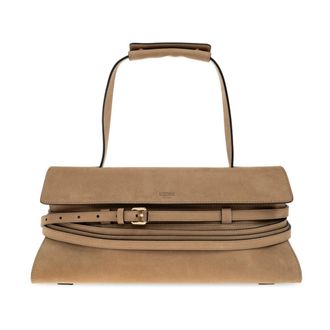 Moschino Femme, Sacs, Beige, Taille: ONE Size Tie Suede Handbag