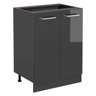 Vicco Meuble bas de cuisine R-Line, Anthracite Haute brillance, 60cm sans pt Vicco