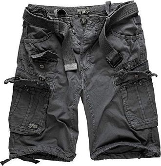 Geographical Norway Cargo Shorts Pantalon Court Bermuda avec Ceinture Short Hunter dans Bundle avec UD Bandana - Anthracite, 3XL
